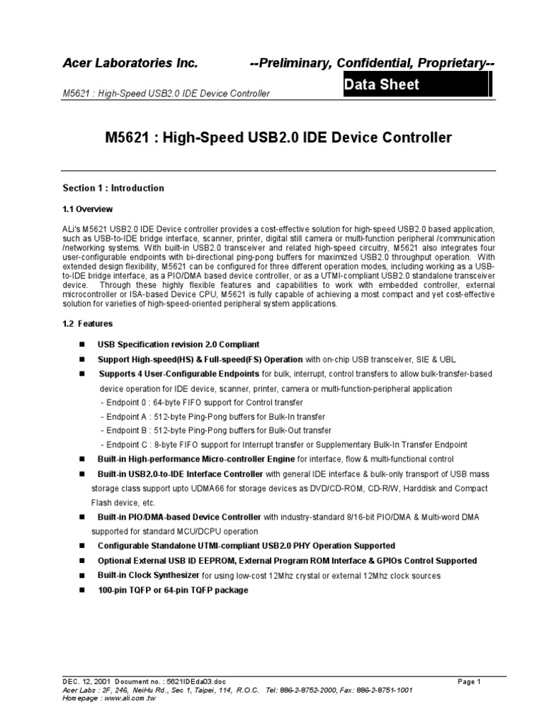 M5621 | PDF | Usb | Microcontroller