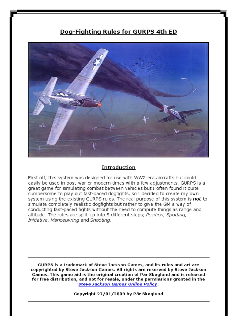 GURPS 4th - Dogfighting Rules | PDF | Military Aviation | Aerospace ...