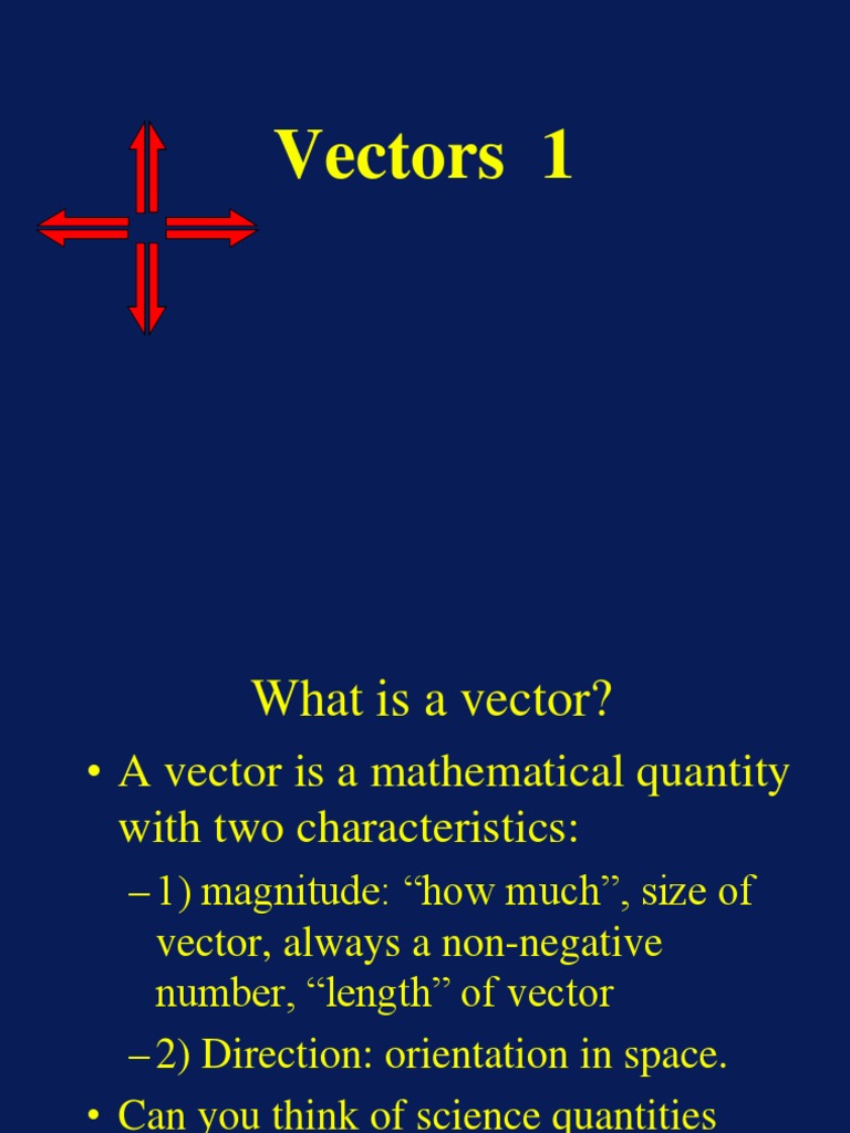 Vectors Lecture 1 Pdf Euclidean Vector Space