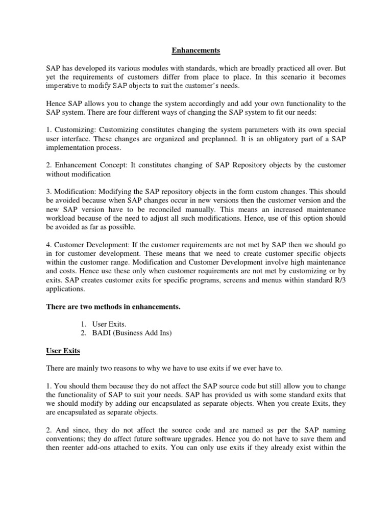 Enhancements & Badi Concepts | PDF | Menu (Computing) | Areas Of Computer Science