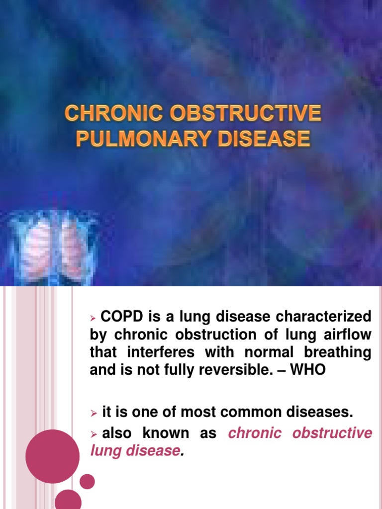 COPD ppt | Chronic Obstructive Pulmonary Disease | Bronchitis