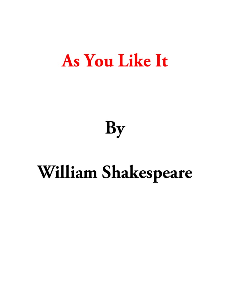As You Like It | PDF | As You Like It