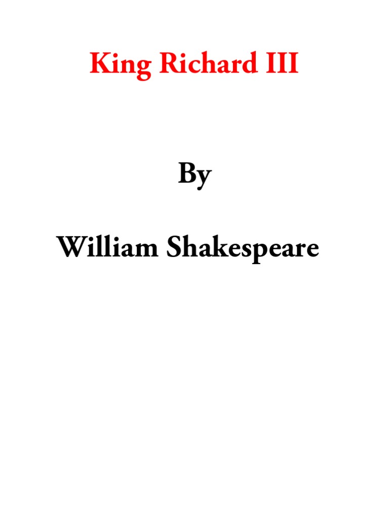 Shakespeare's King Richard III Text | PDF | Elizabeth I Of England ...