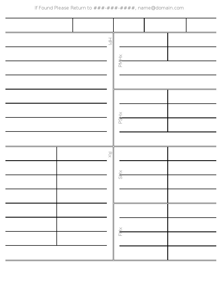 H&P / Progress Note Card | PDF
