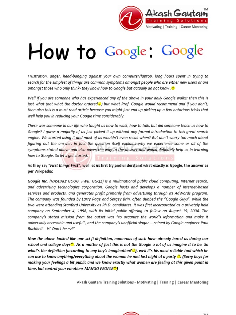 Master Google Search: Tips & Tricks | PDF | Business