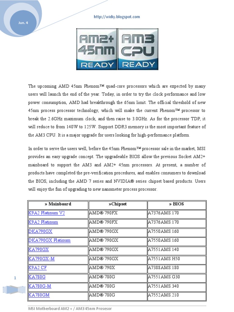 Msi Am2+-Am3 | PDF | Advanced Micro Devices | Computer Hardware