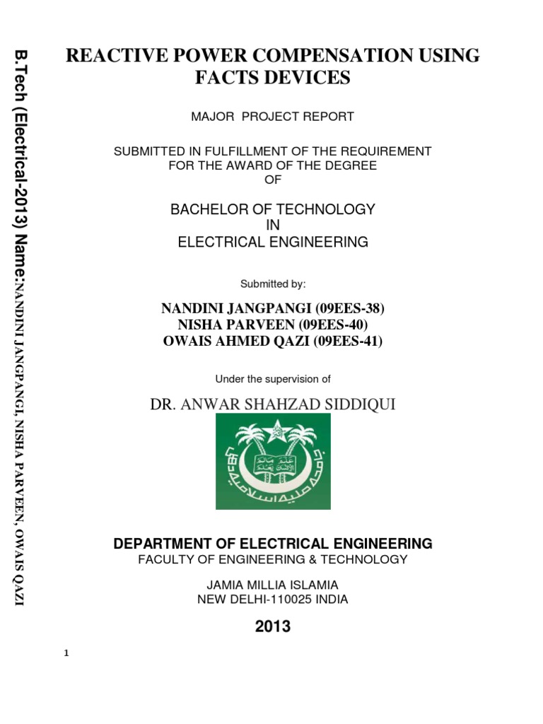 Major Report | PDF | Capacitor | Electric Power Transmission
