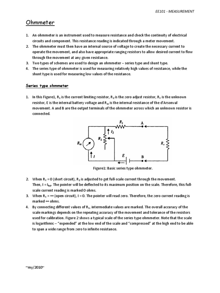 Ohmmeter | PDF | Resistor | Electronics
