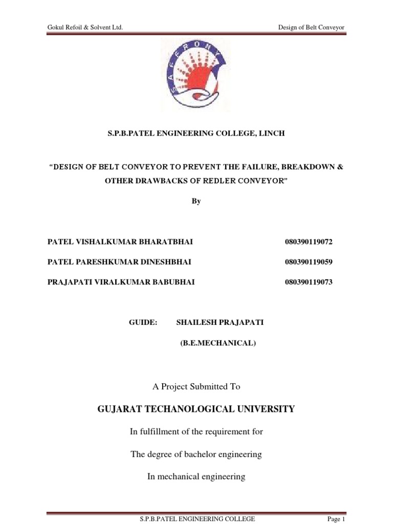 Final Thesis | PDF | Belt (Mechanical) | Industries