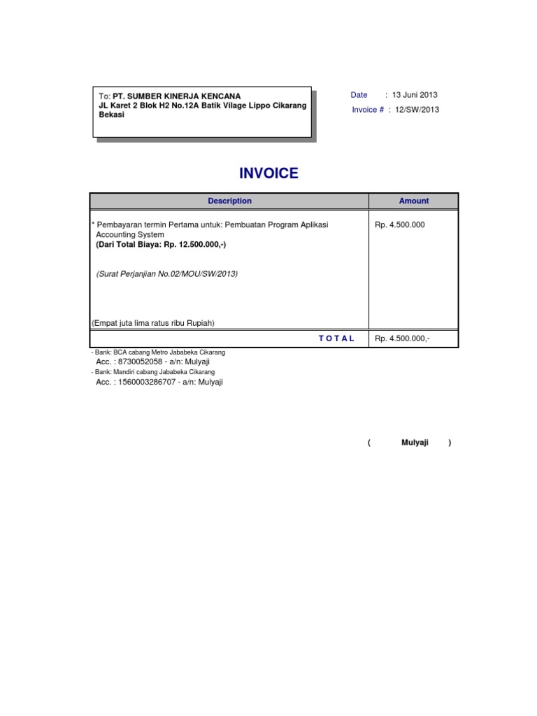 Contoh Invoice | PDF