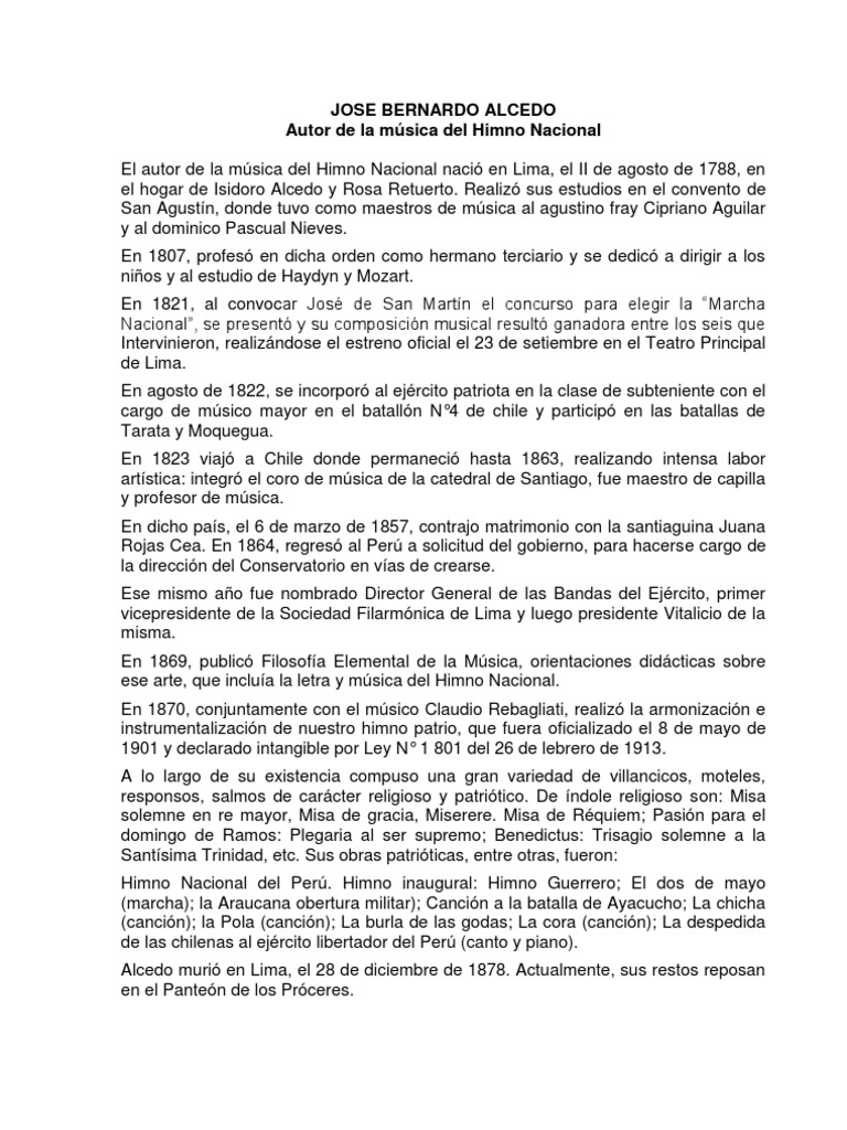 Jose Bernardo Alcedo | PDF | Agitación | Entretenimiento (general)