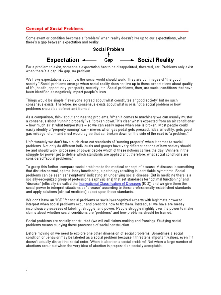 Concept of Social Problems | PDF | International Statistical ...