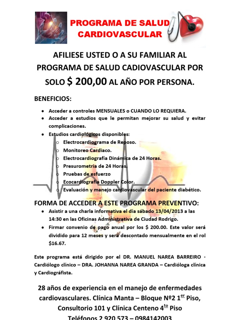 Programa Salud Cardiovascular $200/año | PDF | Relaciones personales ...
