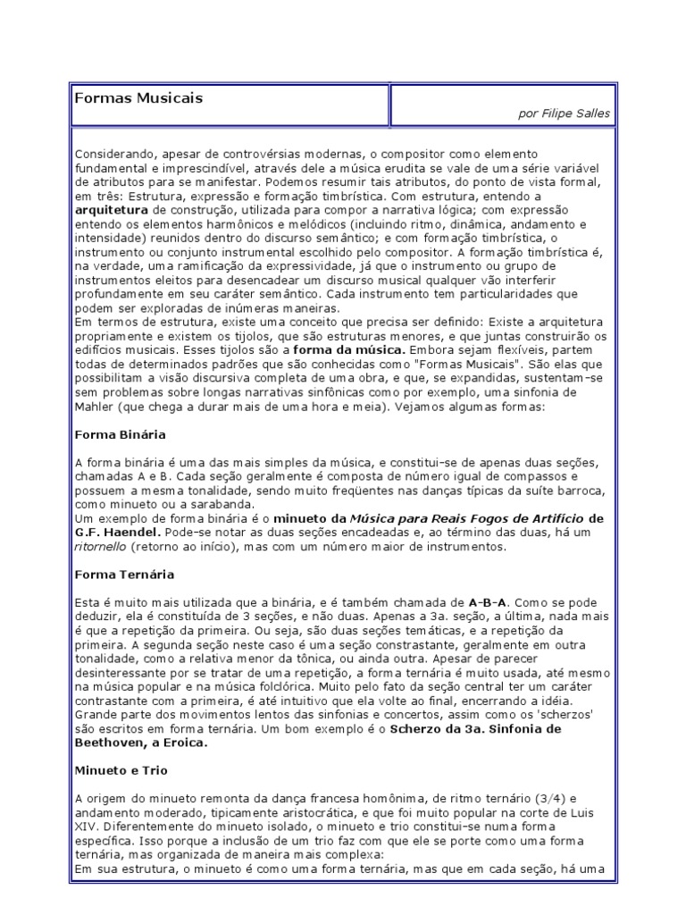 Formas Musicais | PDF | Sinfonia | Variação (música)
