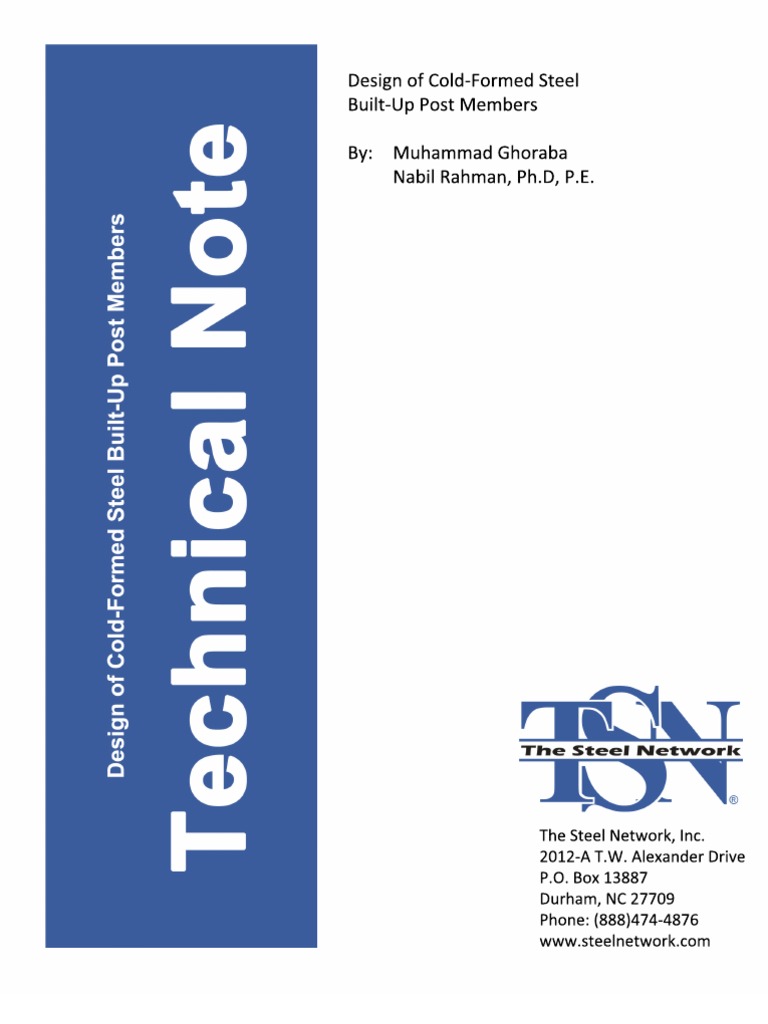 Design of Cold-Formed Steel Built-Up Post Members - TSN | PDF ...