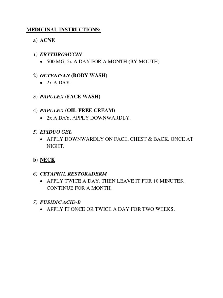 Medicinal Instructions | PDF