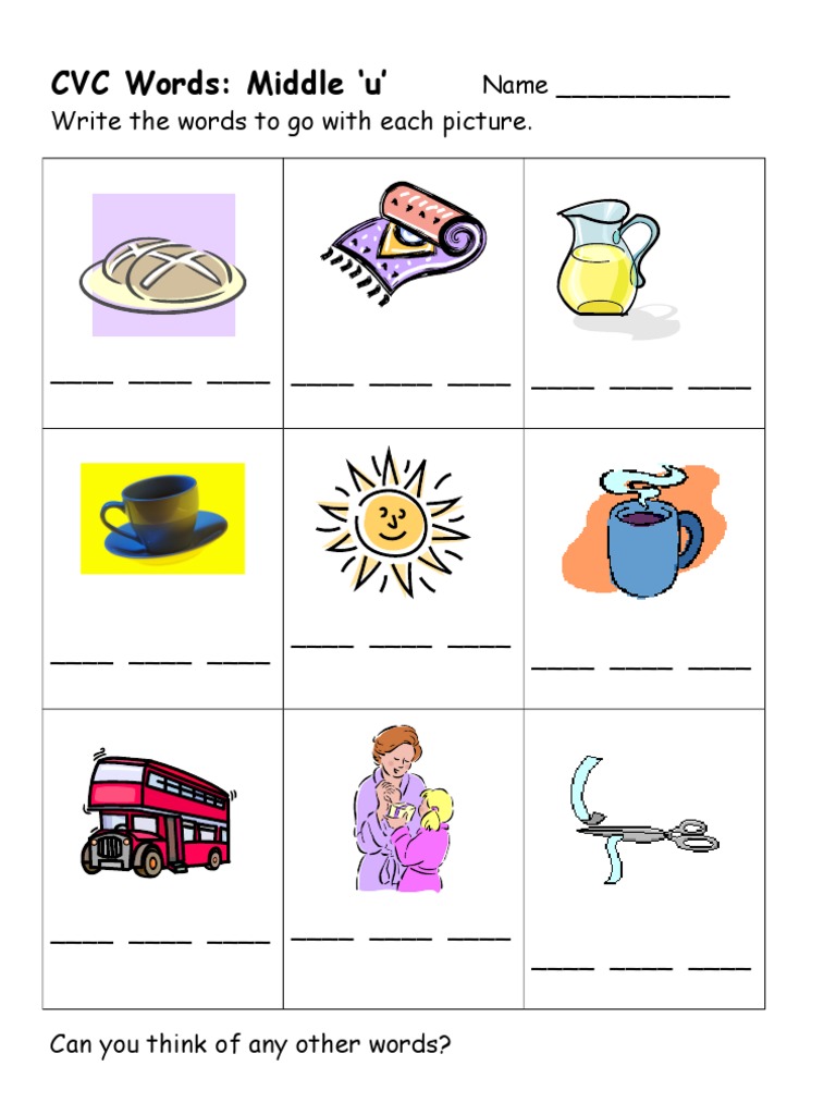 CVC Words Practice for Kids | PDF | Language Arts & Discipline | Self ...
