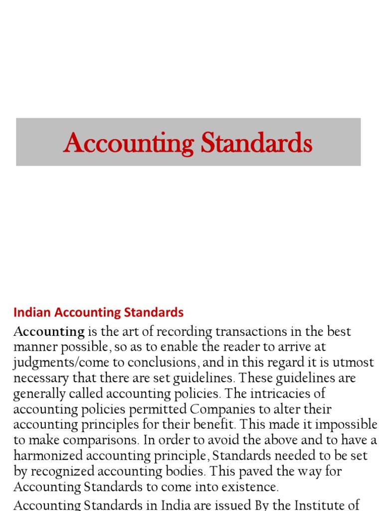 Accounting Standards | PDF | Financial Statement | Revenue