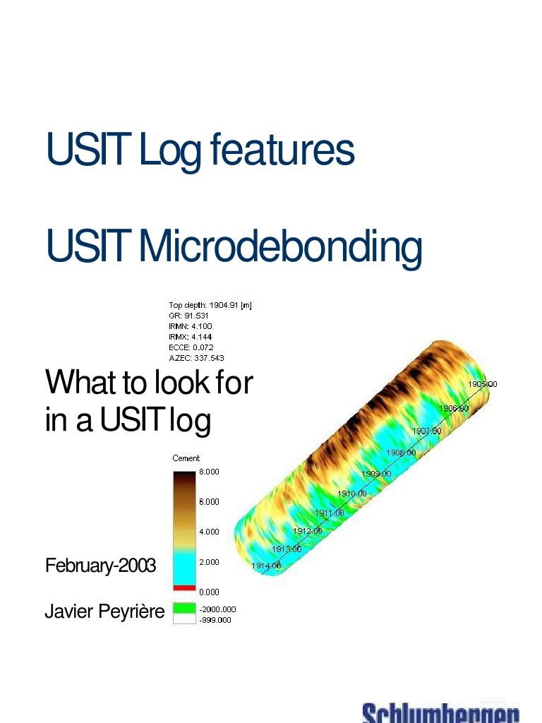 USIT Client Log Features Interpretation | Casing (Borehole ...
