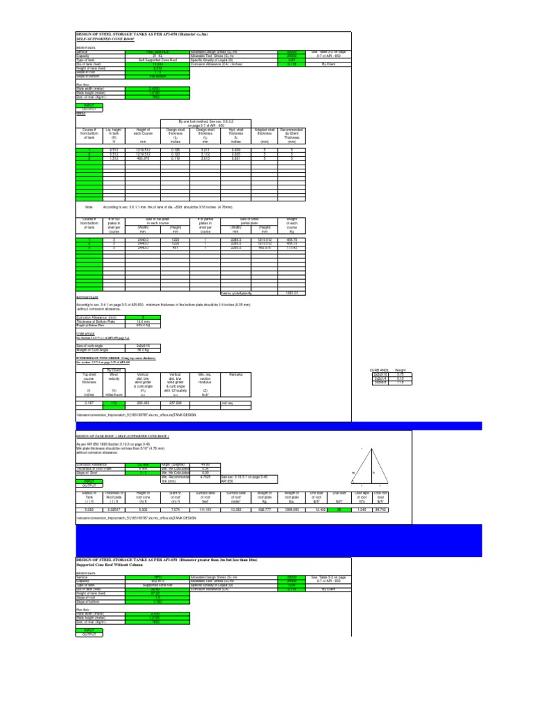 Self-Supported Cone Roof: Design of Steel Storage Tanks As Per Api-650 ...