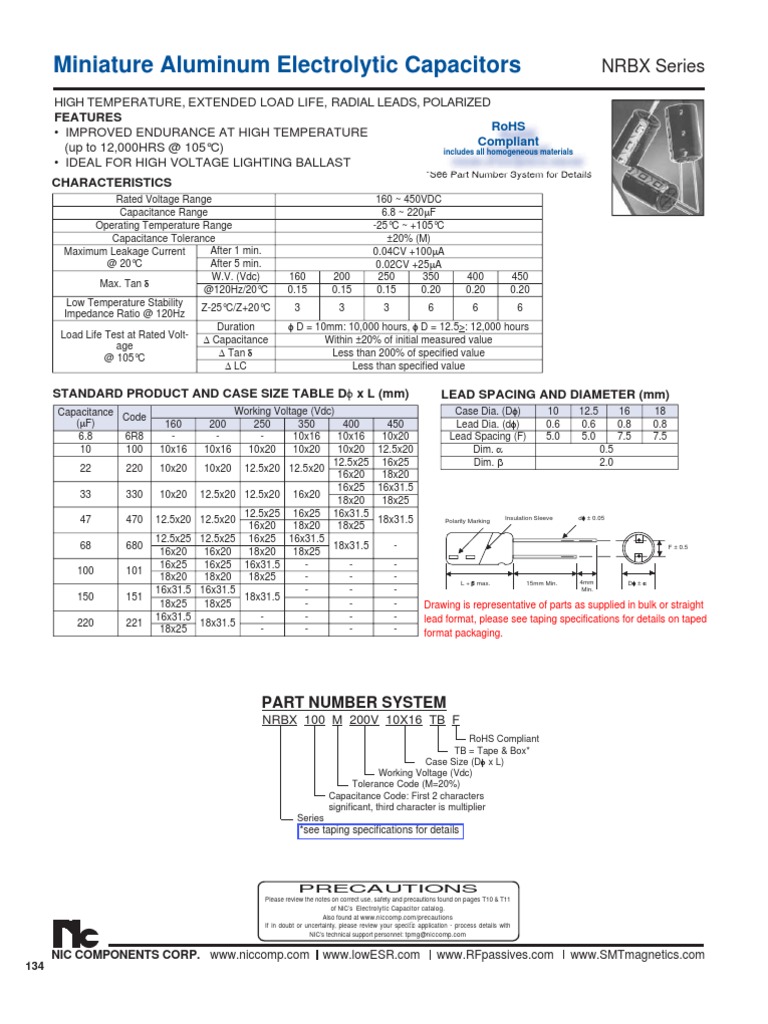 NIC Components NRBX | PDF