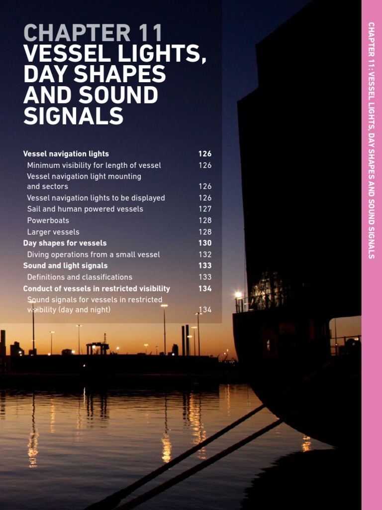 Vessel Lights, Day Shapes and Sound Signals | PDF | Mast (Sailing) | Anchor
