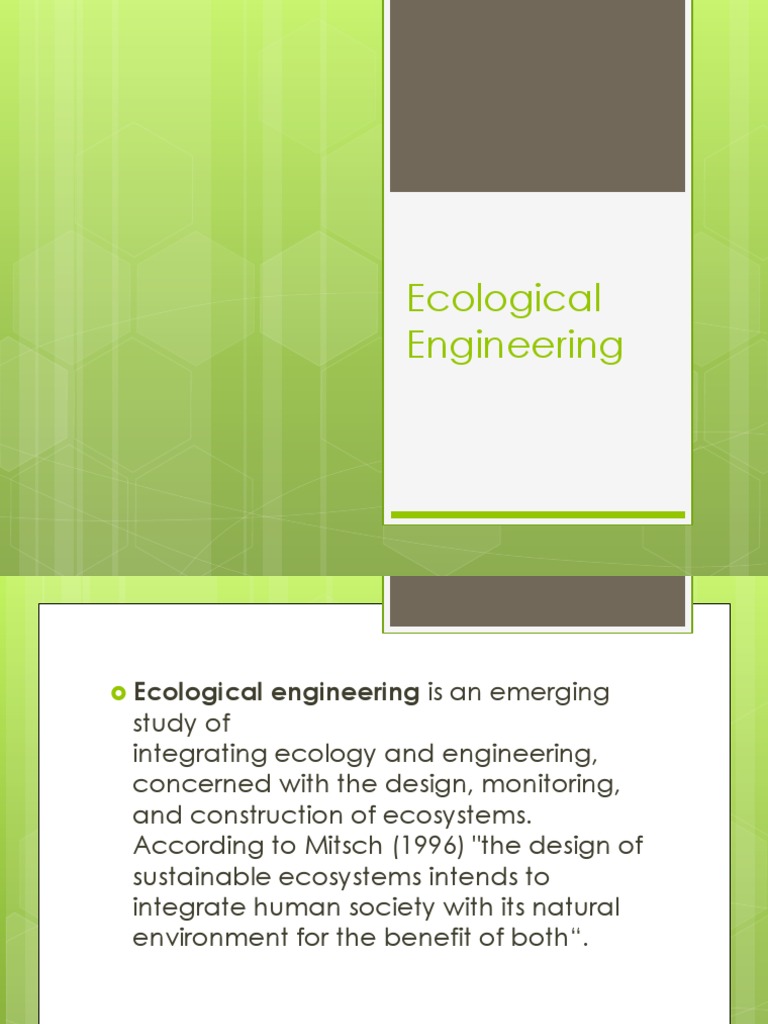 Ecological Engineering | PDF | Systems Ecology | Ecology