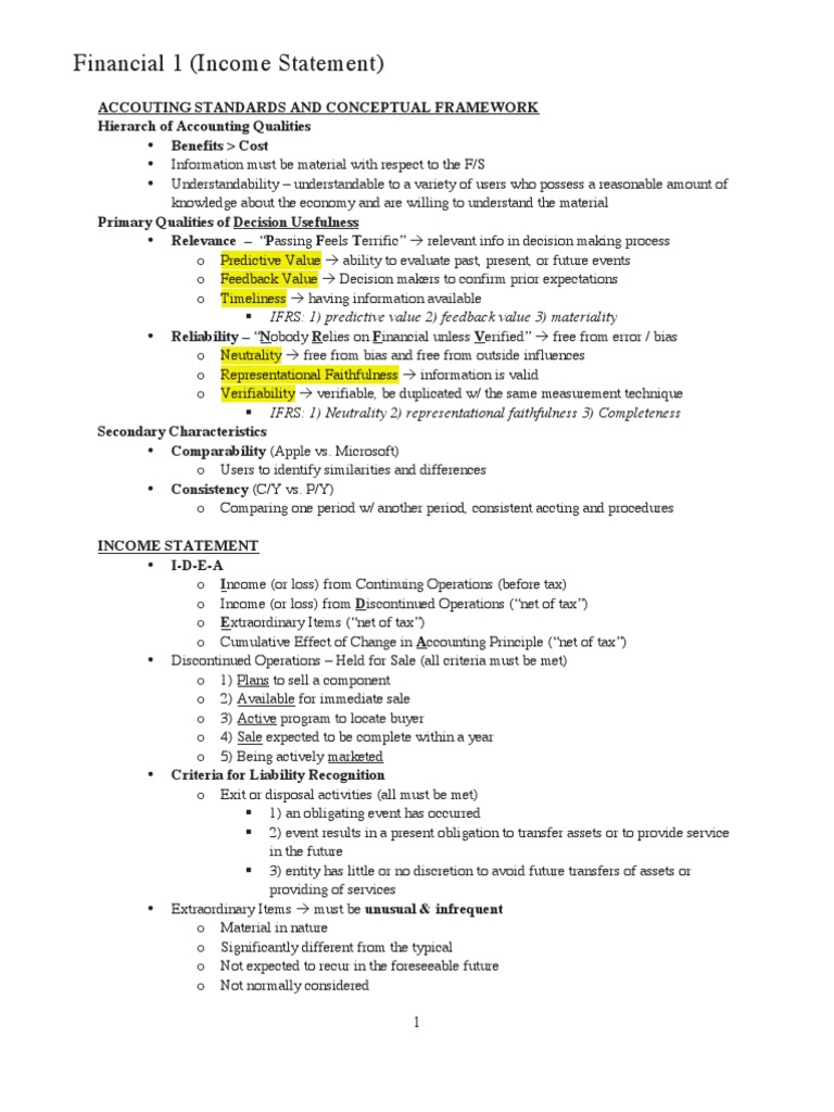 2011 FAR CPA Notes Chapter 1 | PDF | International Financial Reporting ...