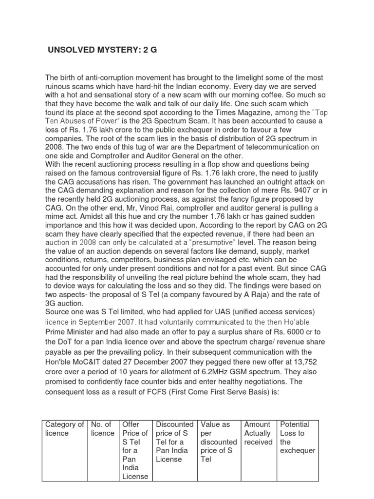 2G Spectrum Scam: Unraveling the Losses | PDF | Government | Business