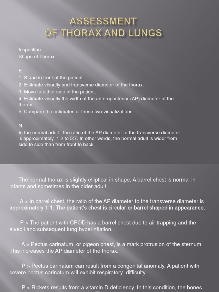 Assessment of Thorax and Lungs | PDF | Thorax | Scoliosis