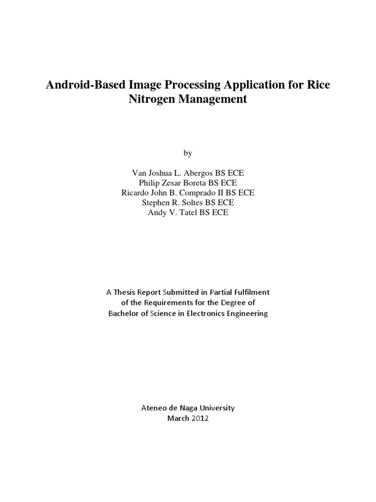 Android-Based Image Processing Application For Rice Nitrogen Management ...