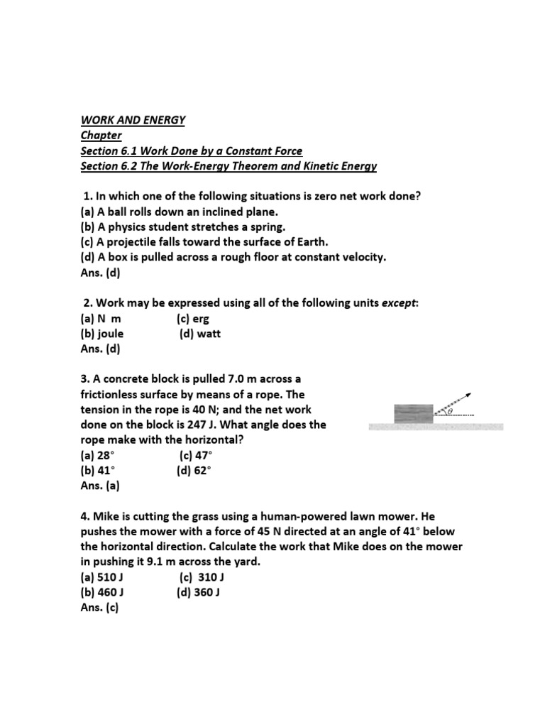 Work Power and Energy | PDF | Force | Kinetic Energy