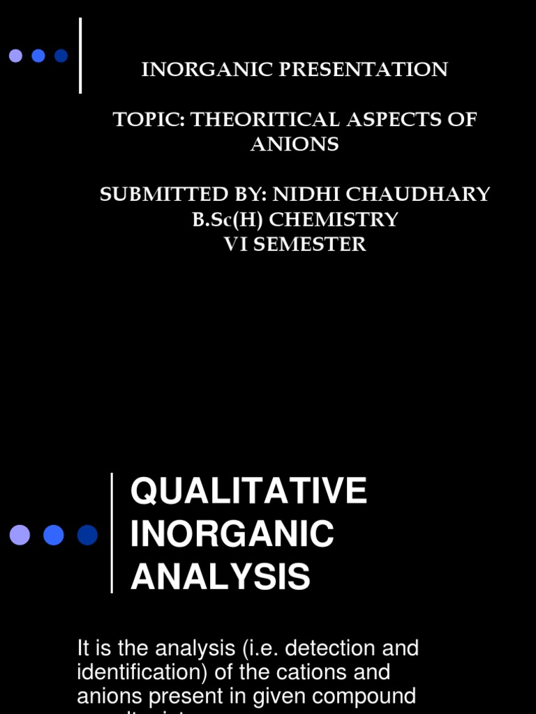 Qualitative Analysis of Cations and Anions | PDF | Ion | Sodium Hydroxide
