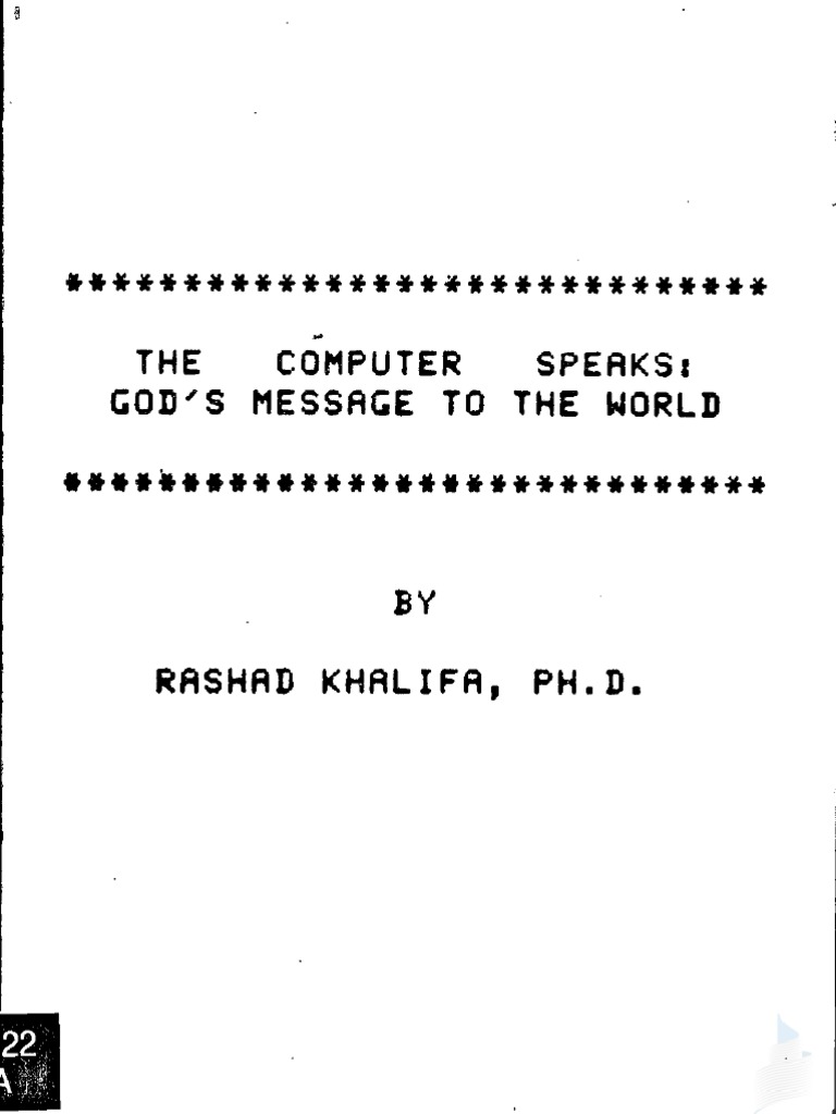The Computer Speaks God's Message To The World | PDF