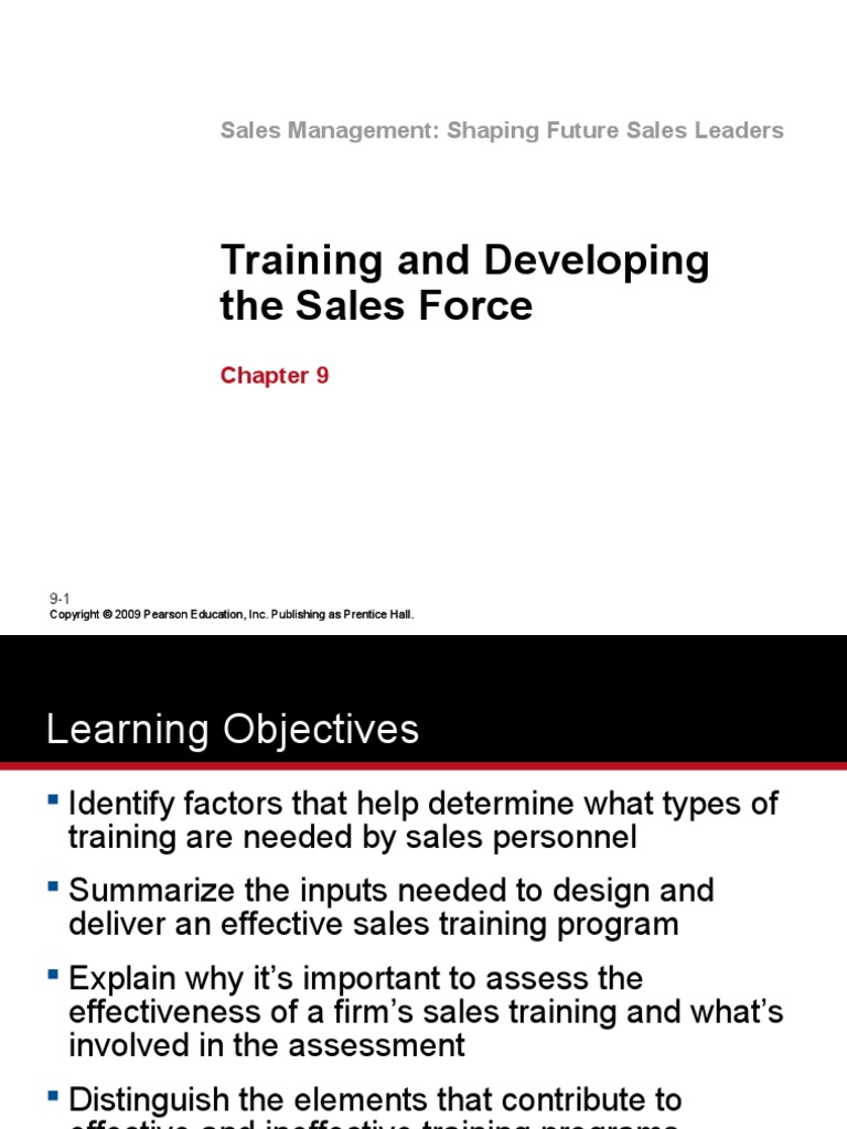 Training and Developing The Sales Force: Sales Management: Shaping ...