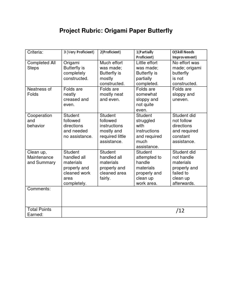 Origami Rubric | PDF