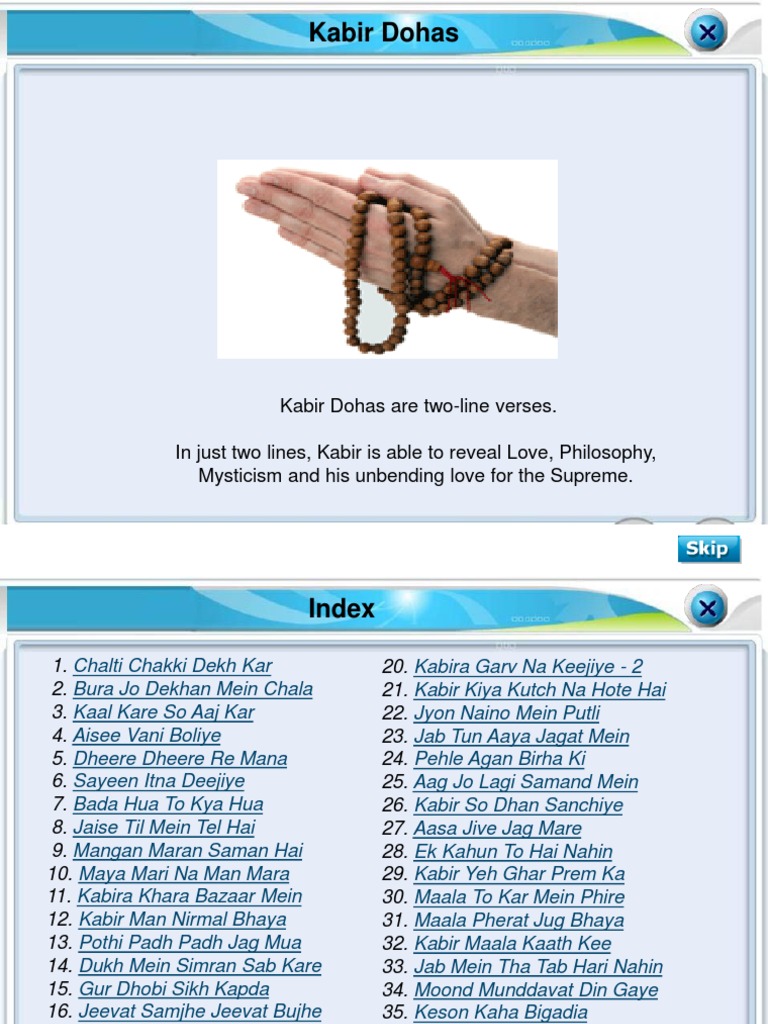 Kabir Dohas | PDF | Maya (Illusion) | Meditation