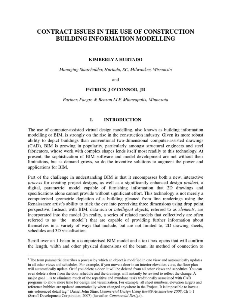 Bim Contract Issues | Building Information Modeling | Interoperability