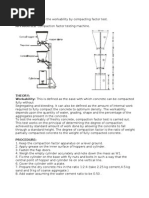 Compaction Factor Test for Concrete Workability | PDF