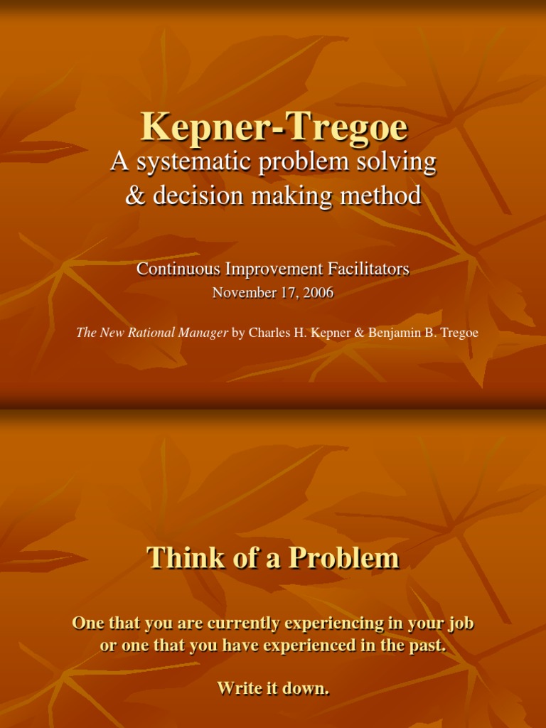 Kepner Tregoe | Causality | Business