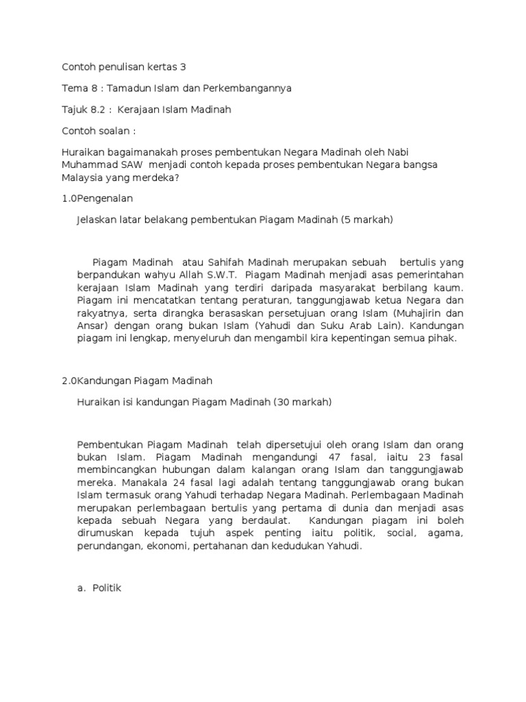 Contoh Penulisan Kertas 3 | PDF