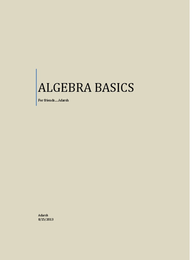 Algebra Basics: Key Concepts Explained | PDF | Numbers | Integer