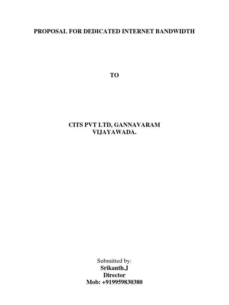 Dedicated Internet Bandwidth Proposal | PDF | Internet Access | Wi Fi