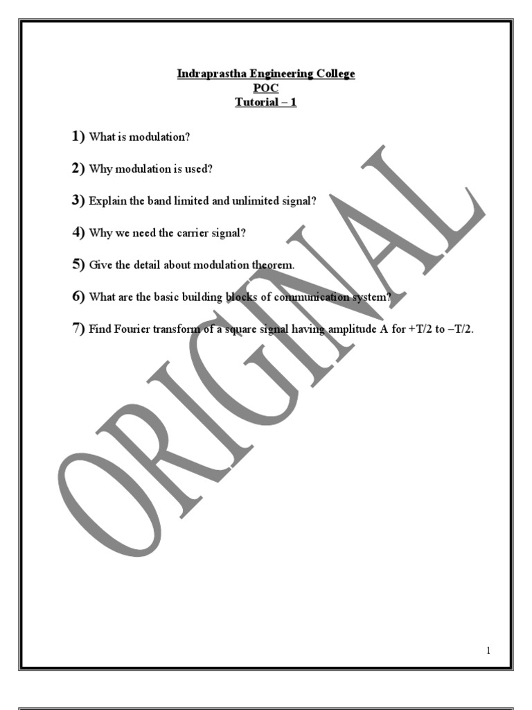 Indraprastha Engineering College POC Tutorial - 1 | PDF