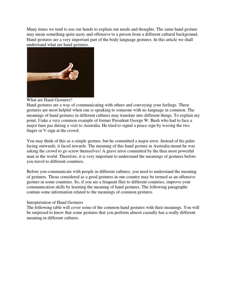 Symbol Gesture | Hand | Nonverbal Communication