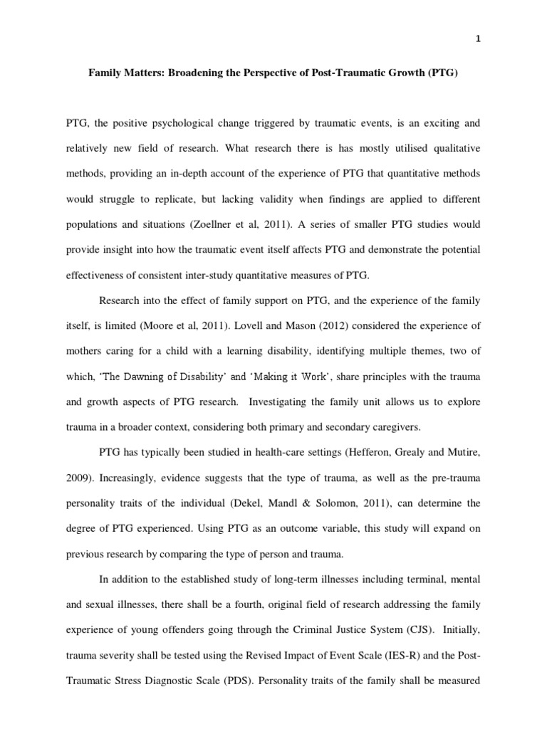 Family Matters: Broadening The Perspective of Post-Traumatic Growth ...