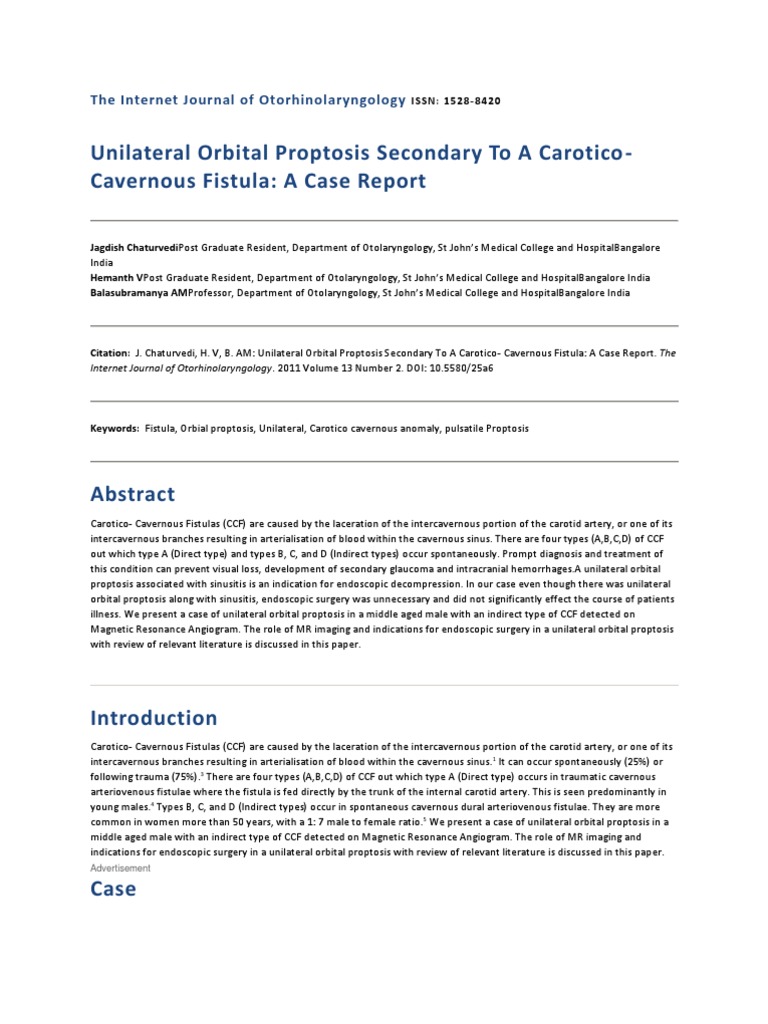 The Internet Journal of Otorhinolaryngology | PDF | Cardiovascular ...
