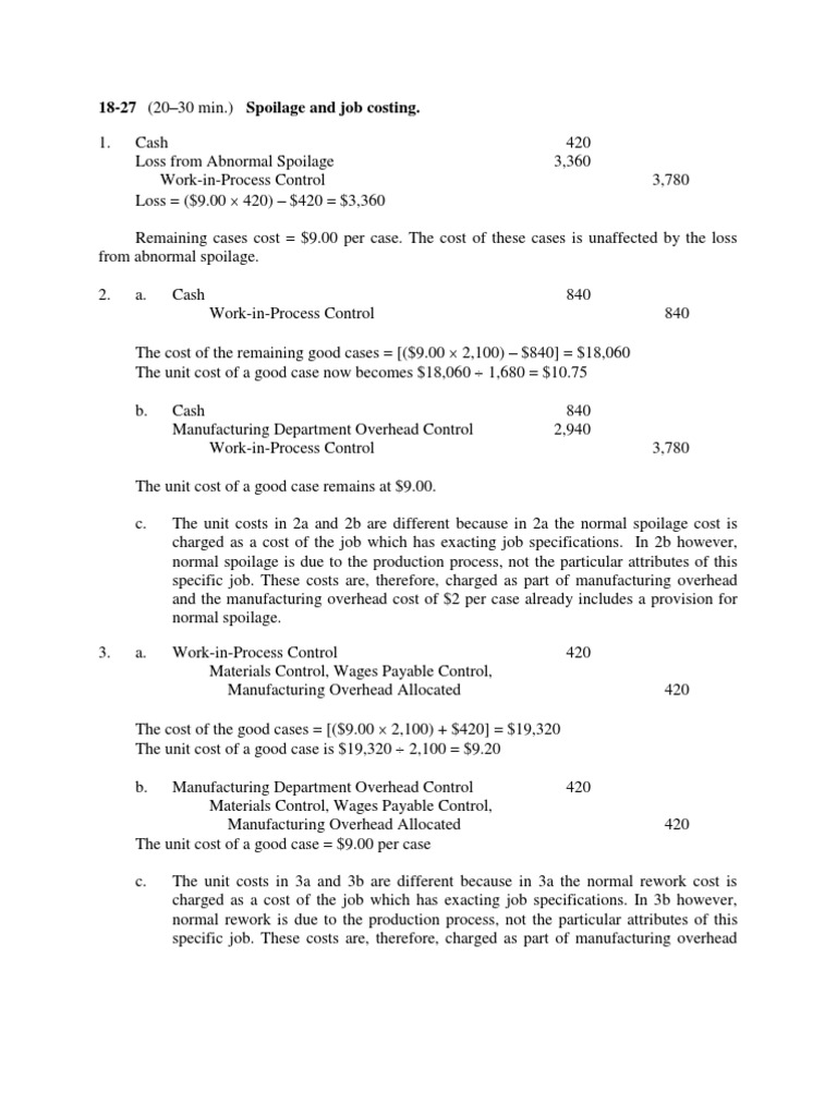 Spoilage, Scrap, Rework | PDF | Revenue | Cost