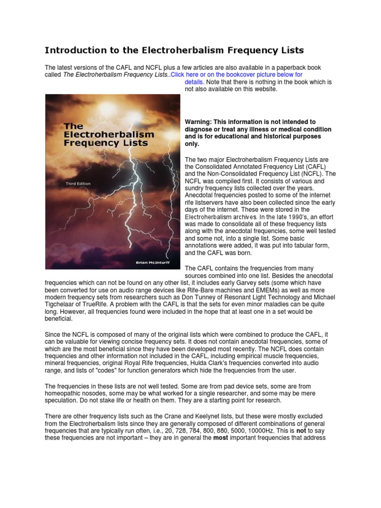 Introducere in Electroherbalism Lista de Frecvente | PDF | Irritable Bowel Syndrome | Immune System