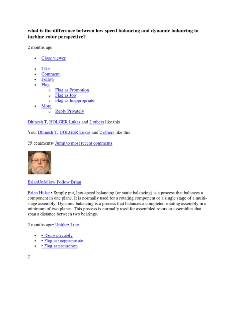 Low vs High Speed Rotor Balancing | PDF | Turbine | Mechanical Engineering